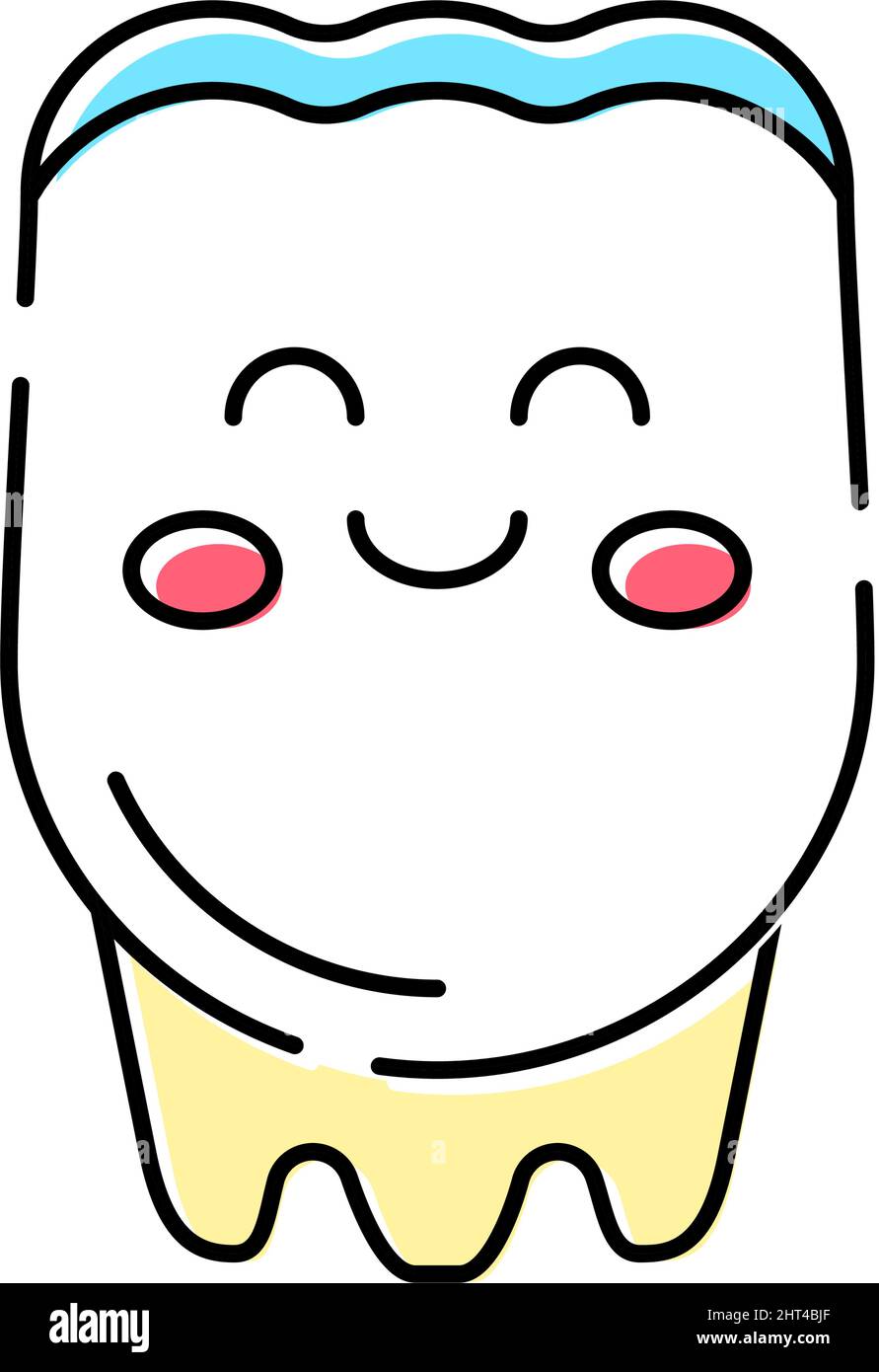 happy tooth color icon vector illustration Stock Vector Image & Art - Alamy