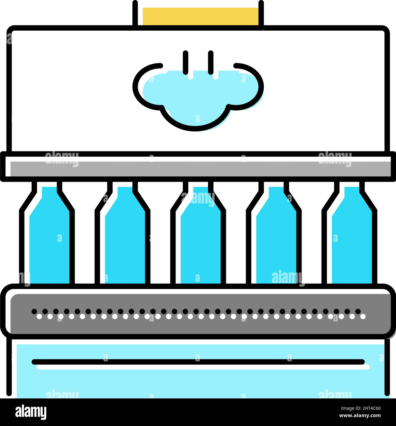 cooling glass bottle factory equipment color icon vector illustration ...