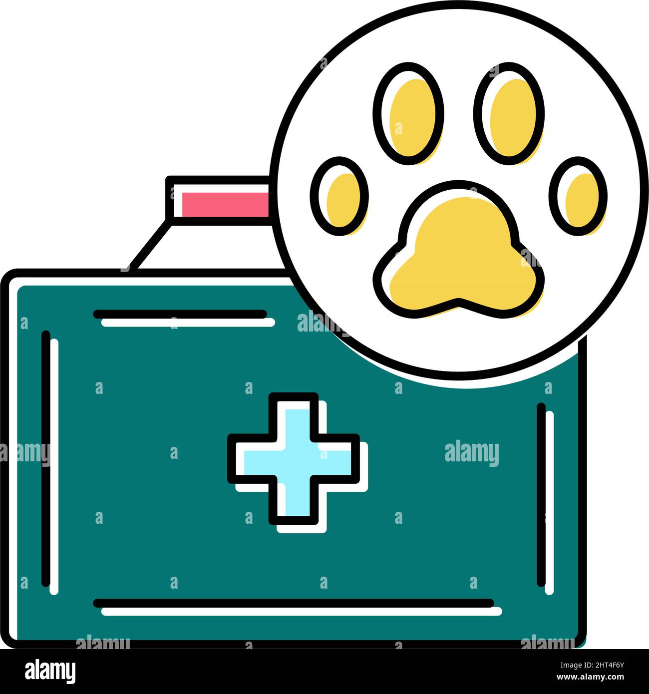 pets first aid kit box color icon vector illustration Stock Vector ...
