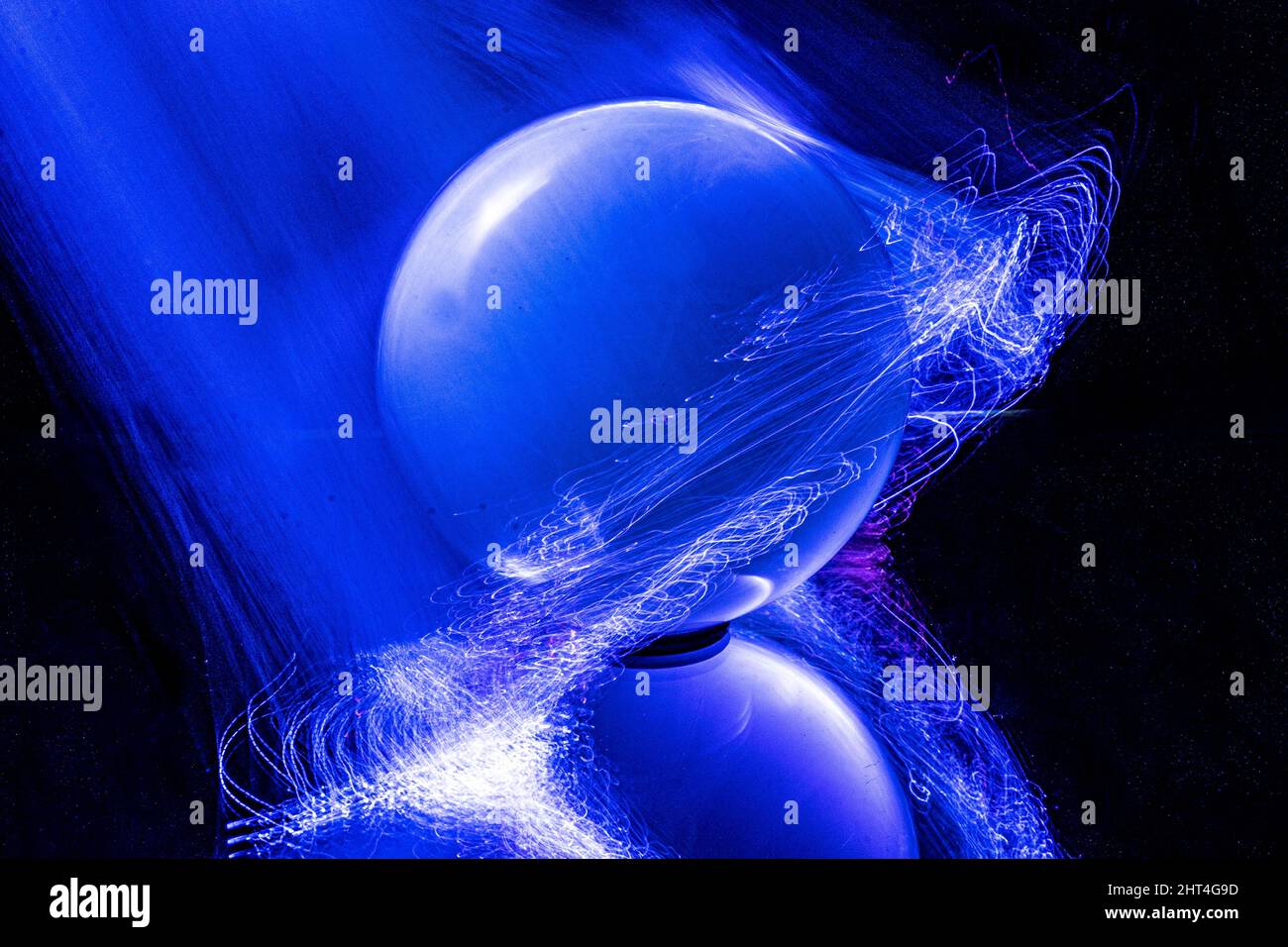 Beautiful illustration of a blue sphere in the black background Stock ...