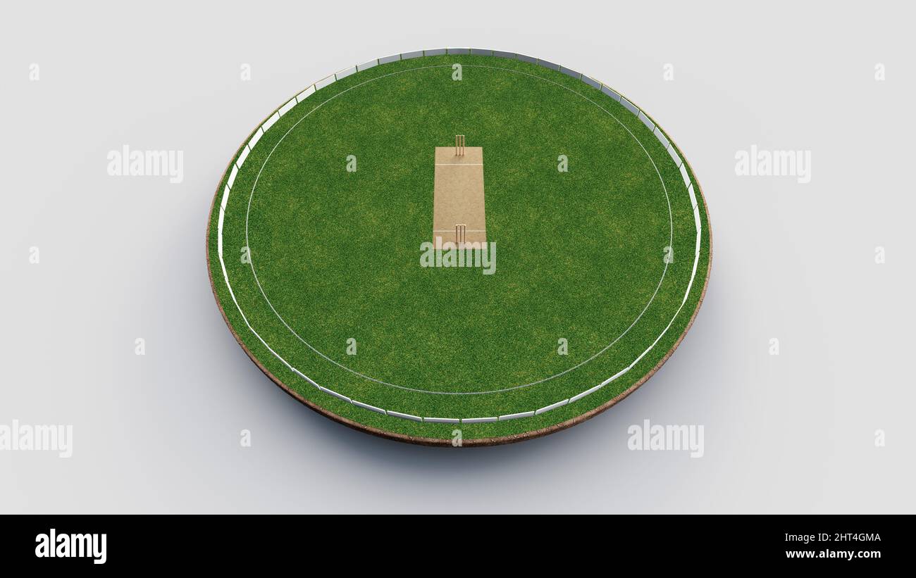 3D rendering of a round cricket stadium isolated on a white background ...