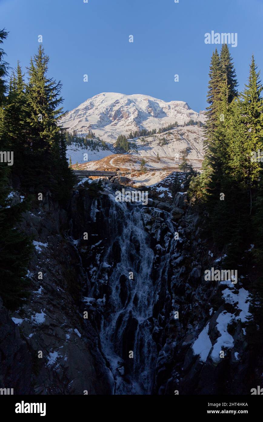 Myrtle falls Mt Rainier national park skyline trail paradise. Seattle ...