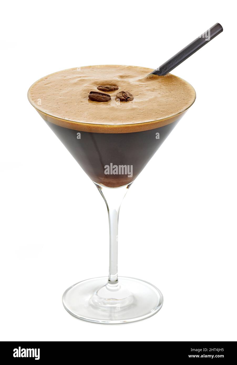 glass of espresso martini cocktail isolated on white background Stock ...