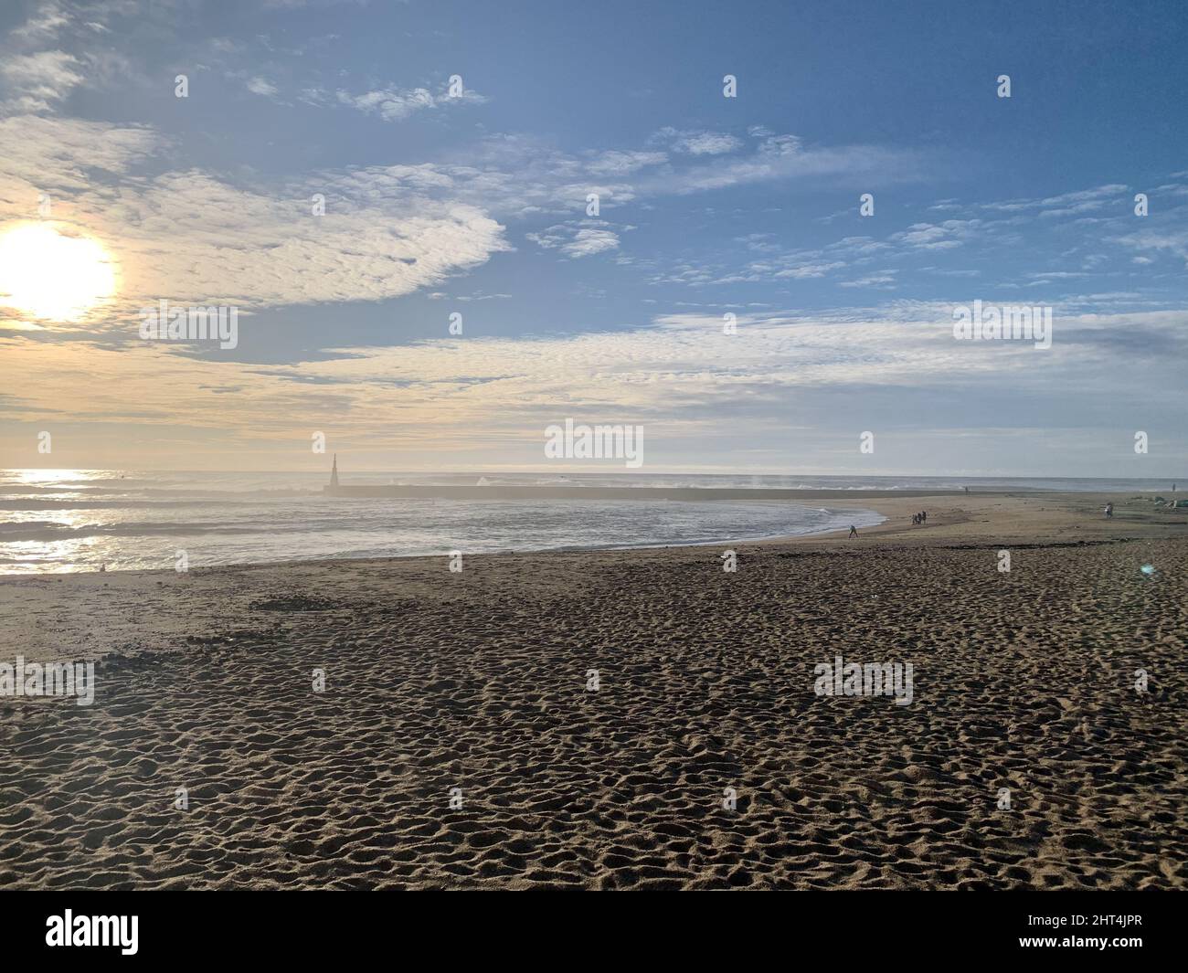 Closeup of a sandy beach with cloudless sky background Stock Photo - Alamy