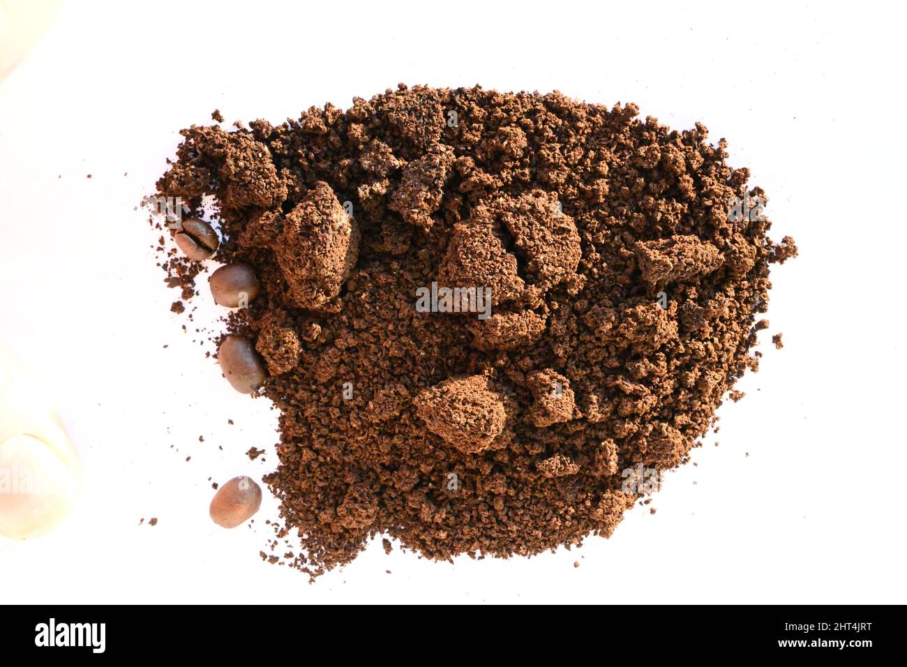 Top view of a coffee pulp on a white background Stock Photo - Alamy