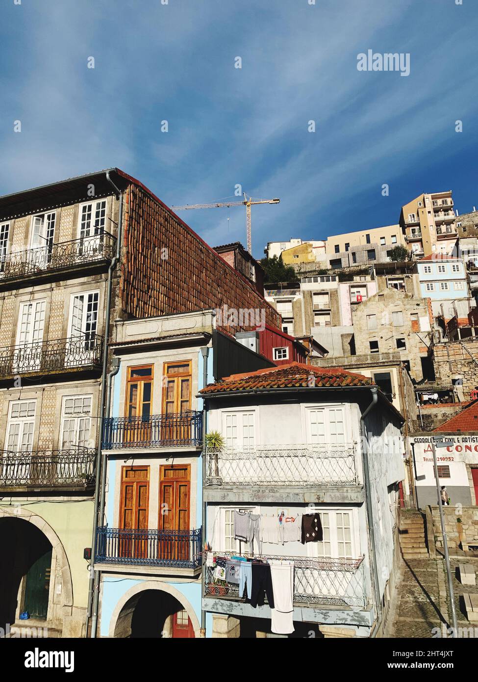 Vertical shot of the old buildings in Porto, Portugal Stock Photo - Alamy