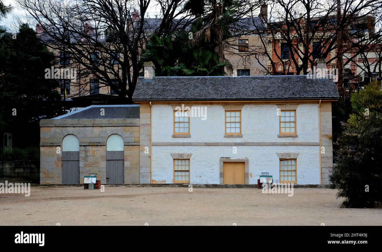 The historic Cadman's Cottage residential building in Sydney, Australia ...