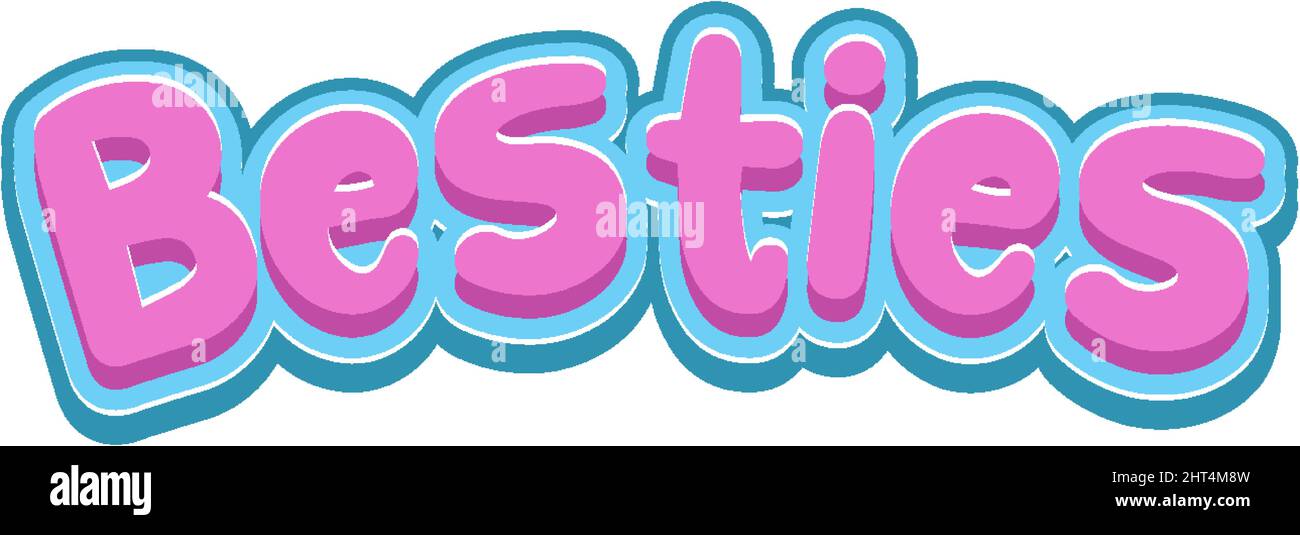 Besties word logo on white background illustration Stock Vector Image ...