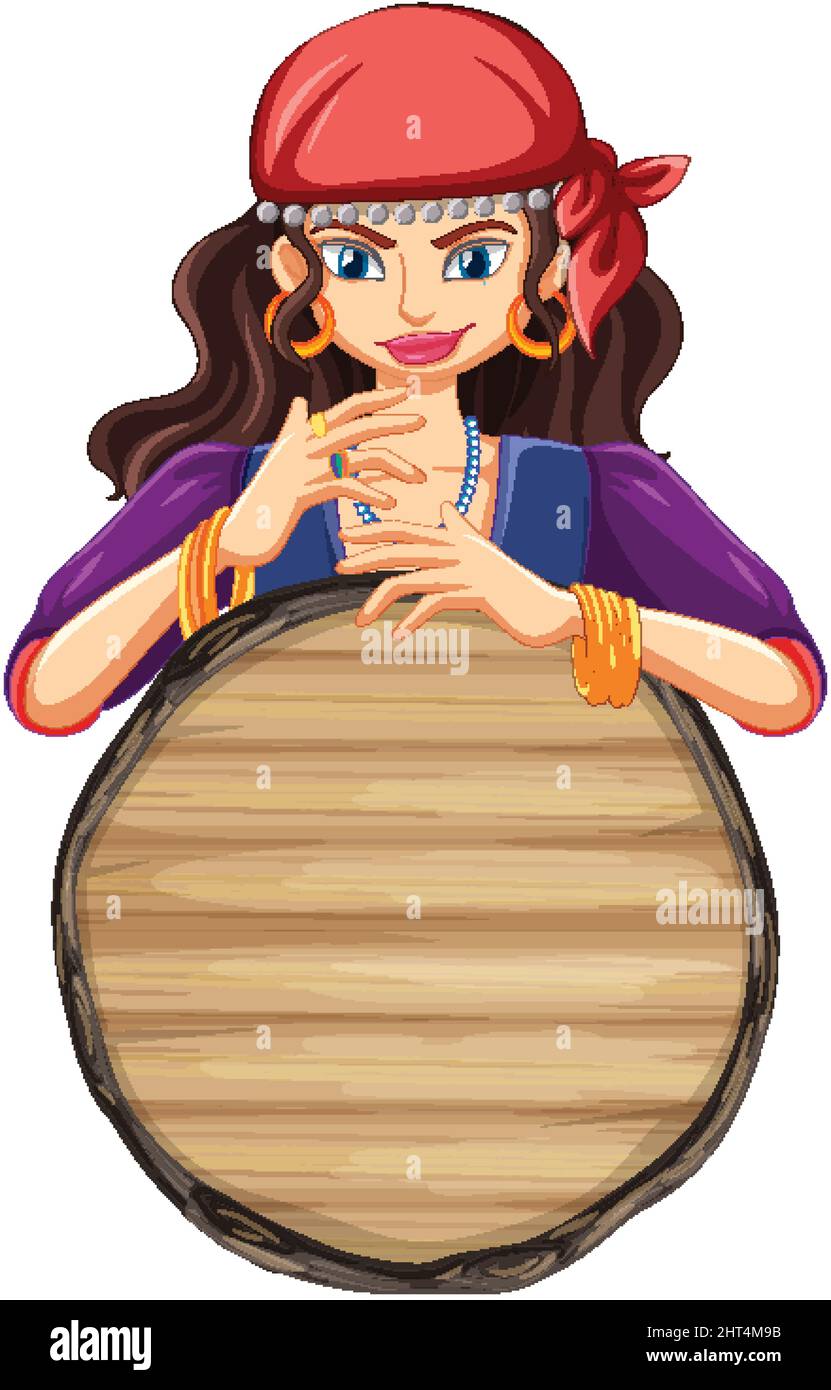 Isolated wooden banner with gypsy illustration Stock Vector Image & Art ...