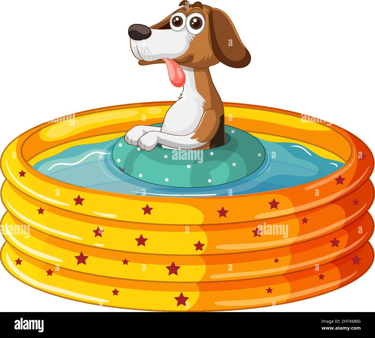 Cute dog swimming Stock Vector Images - Alamy