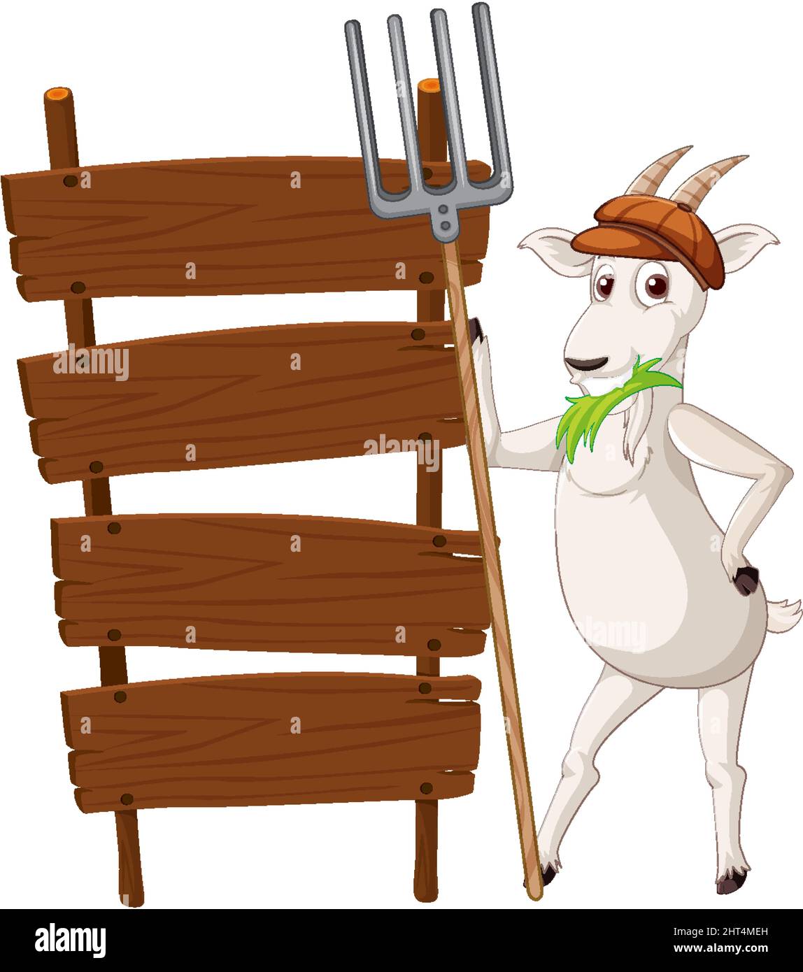 Isolated wooden signpost banner with goat illustration Stock Vector ...