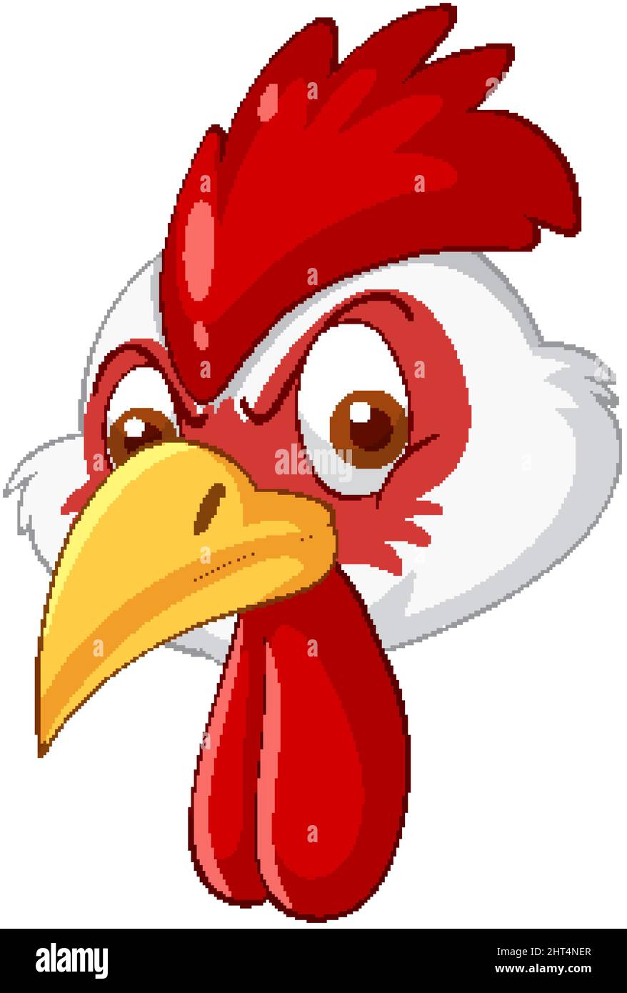 A head of chicken in cartoon style illustration Stock Vector Image ...