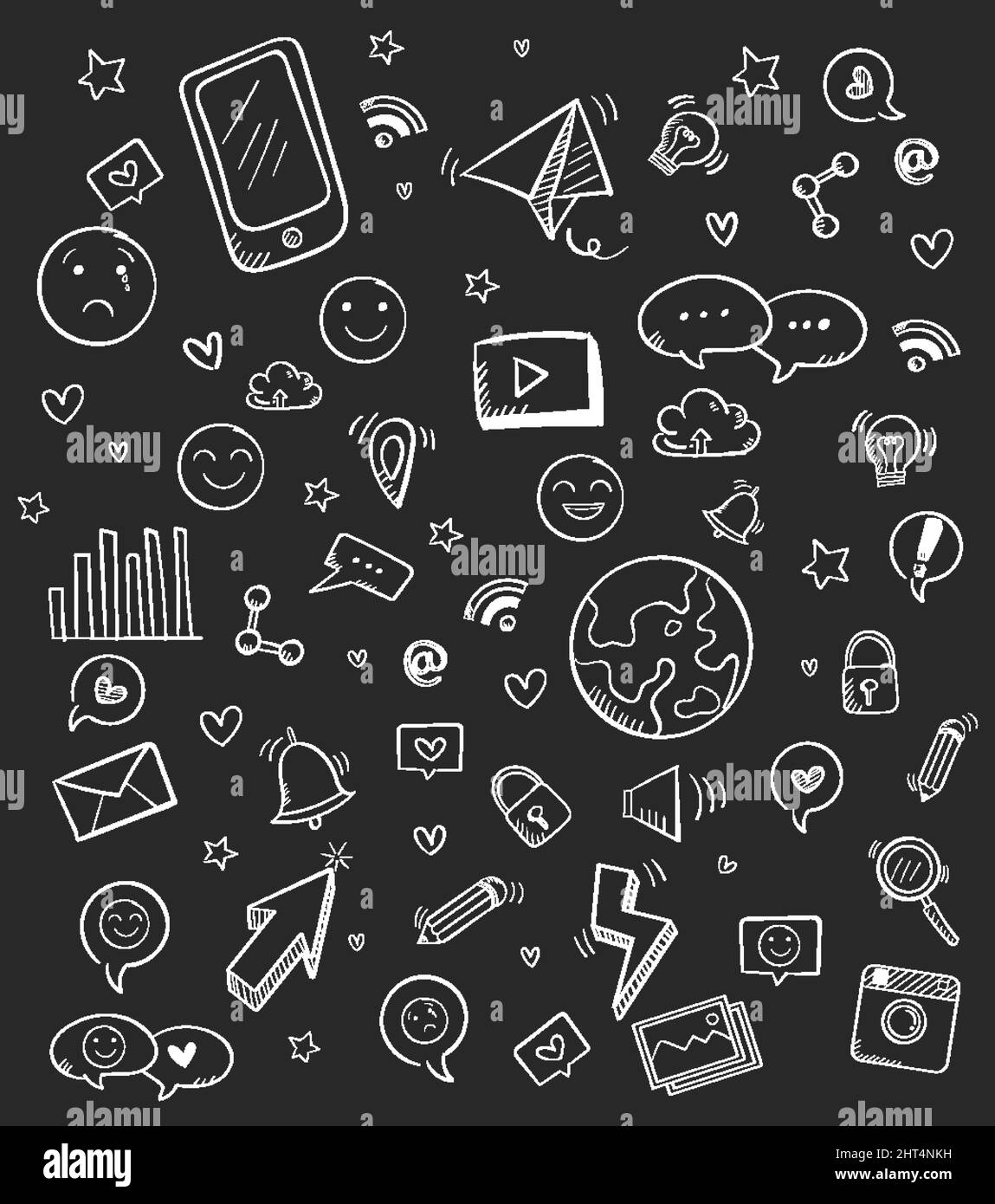 Hand drawn doodle icons set illustration Stock Vector Image & Art - Alamy