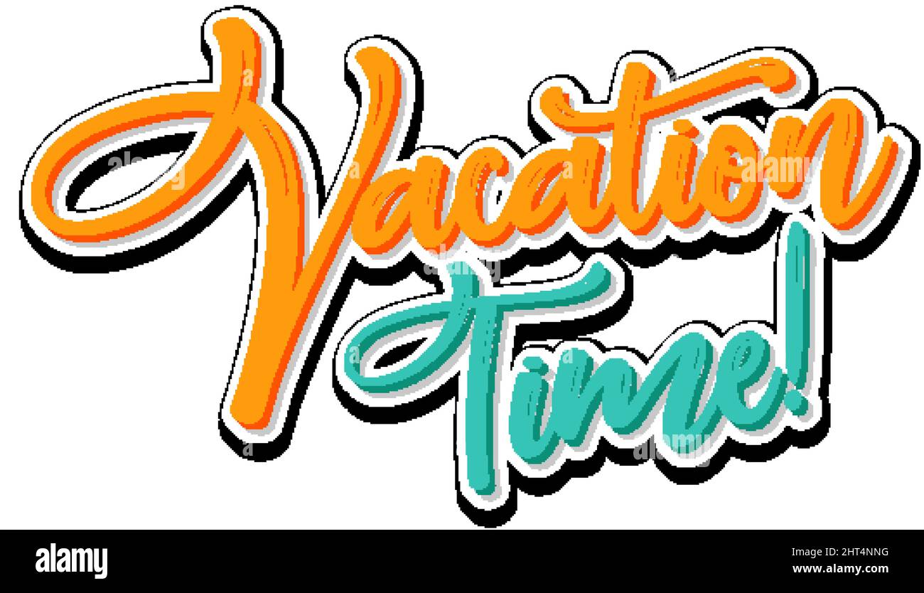 Vacation time text icon on white background illustration Stock Vector ...