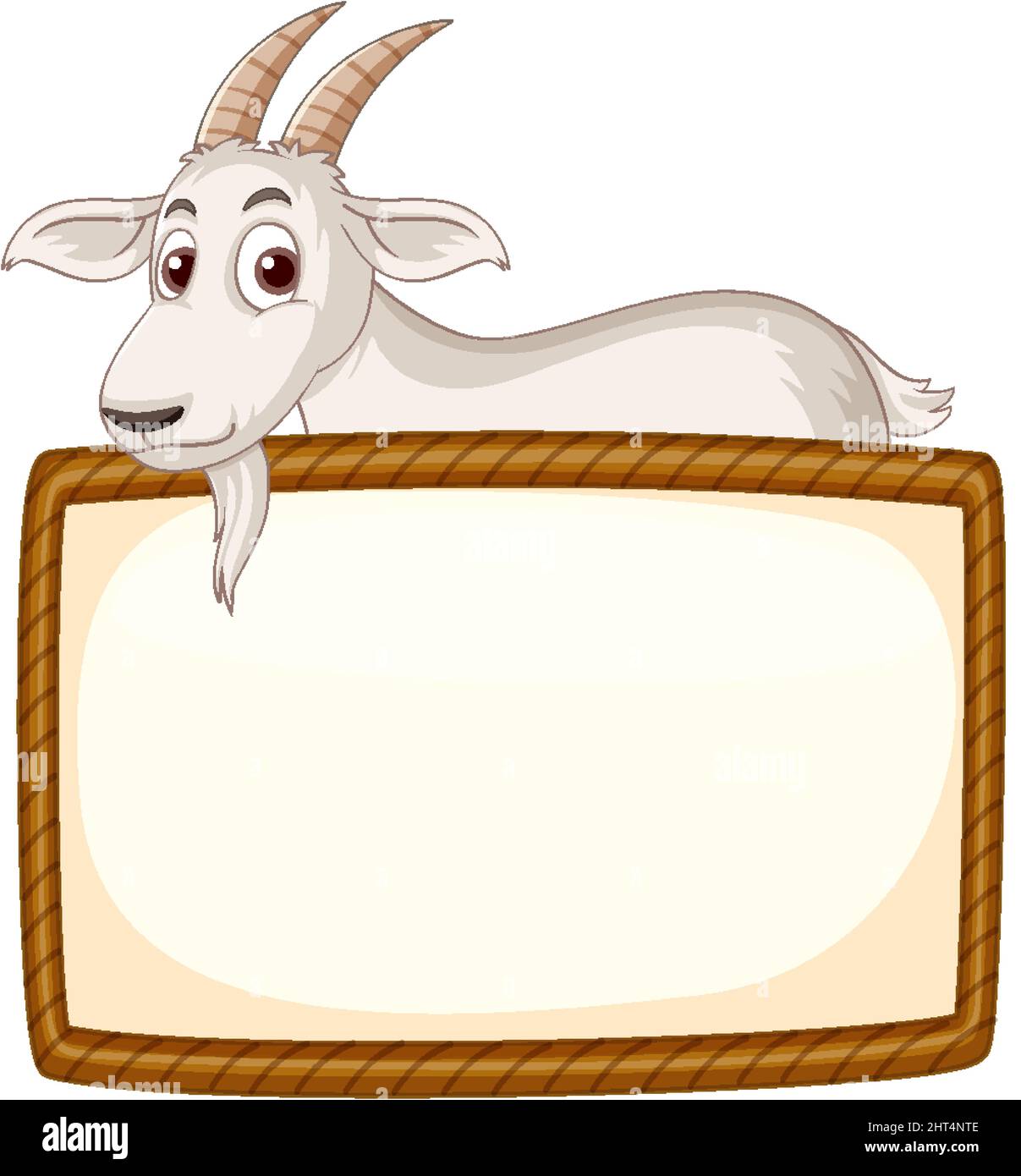 Isolated wooden banner with goat illustration Stock Vector Image & Art ...