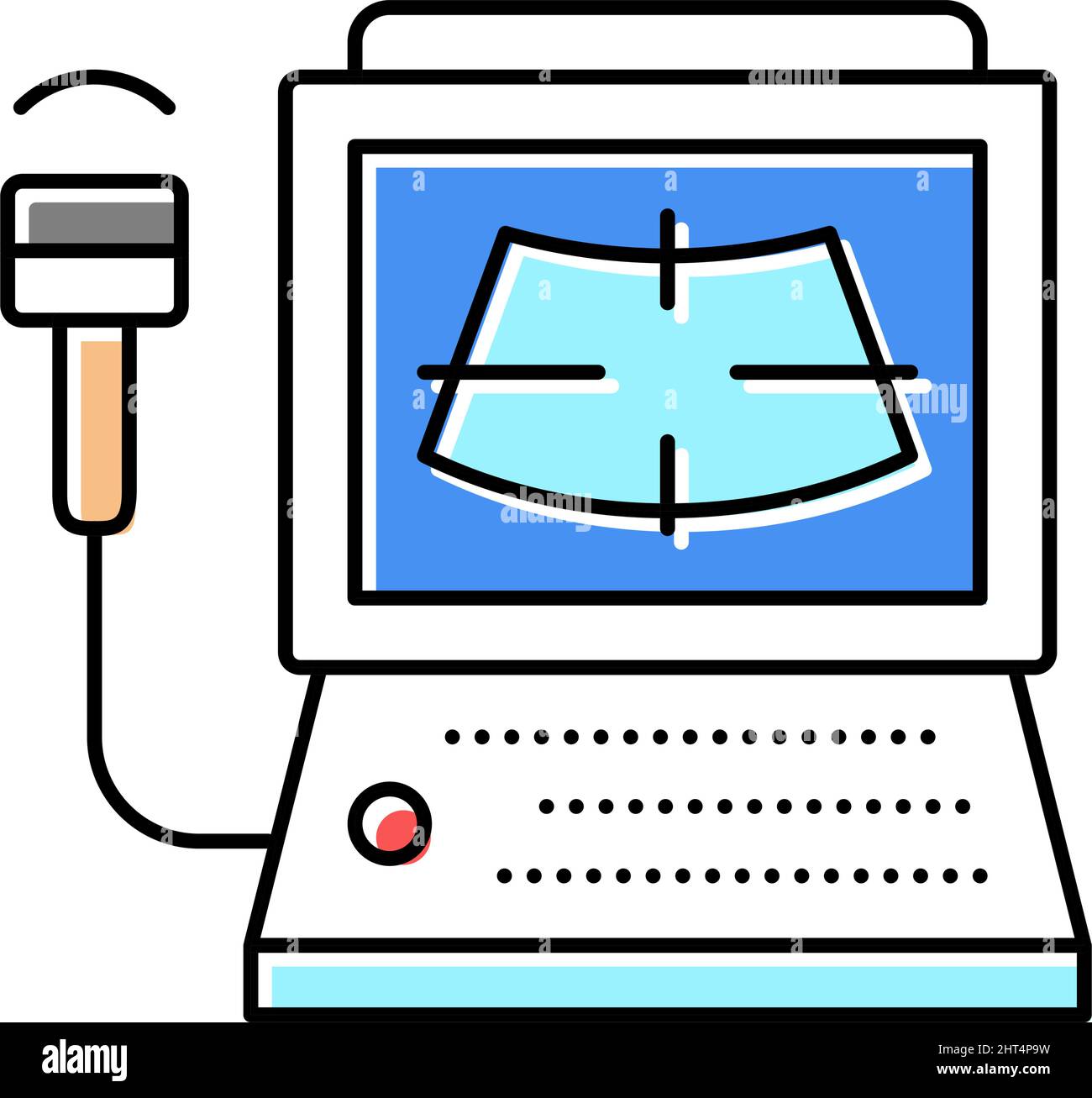 ultrasound radiology computer color icon vector illustration Stock ...