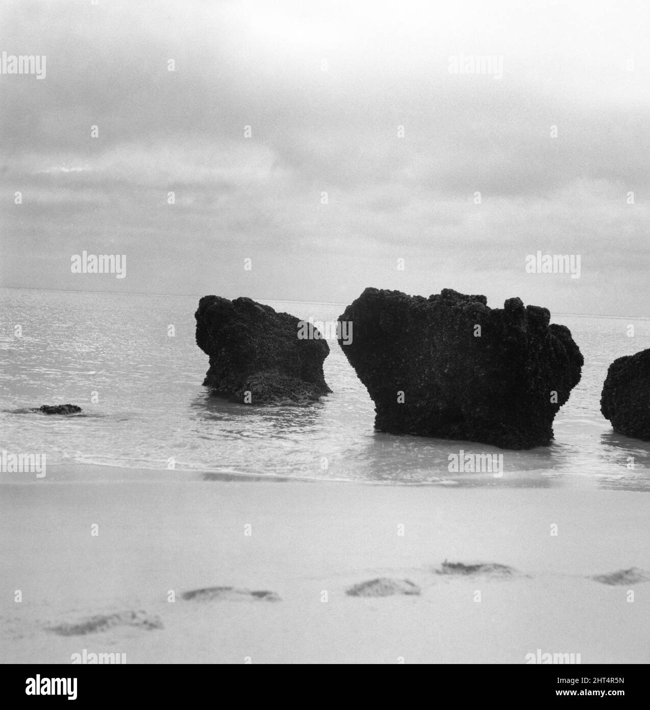 Beautiful view of a rocky beach under the clear sky Stock Photo - Alamy