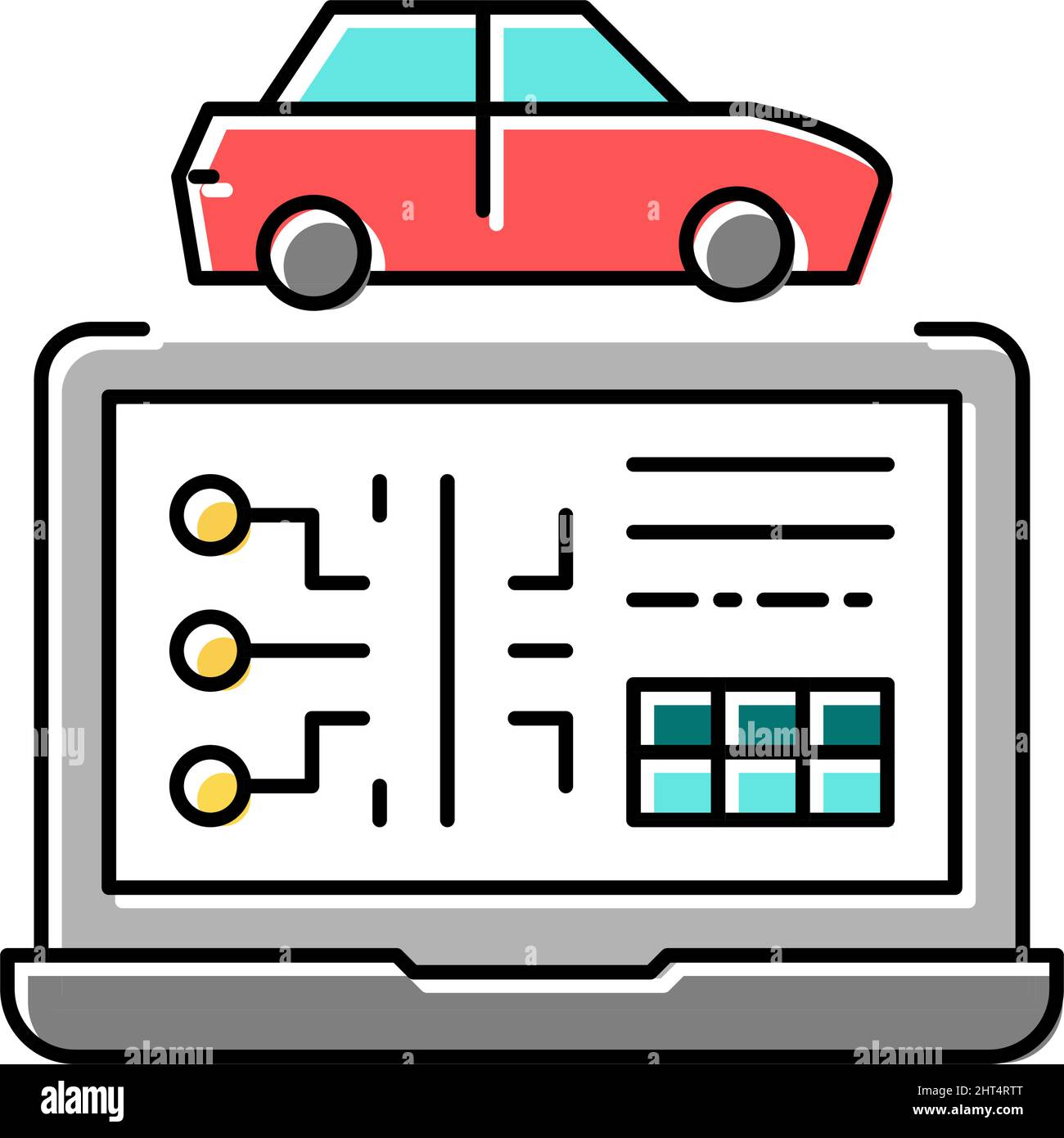 computer diagnostics color icon vector isolated illustration Stock ...