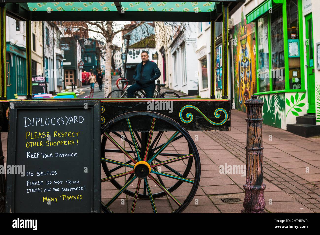 Advertisement cart in the streets of Brighton, United Kingdom Stock ...
