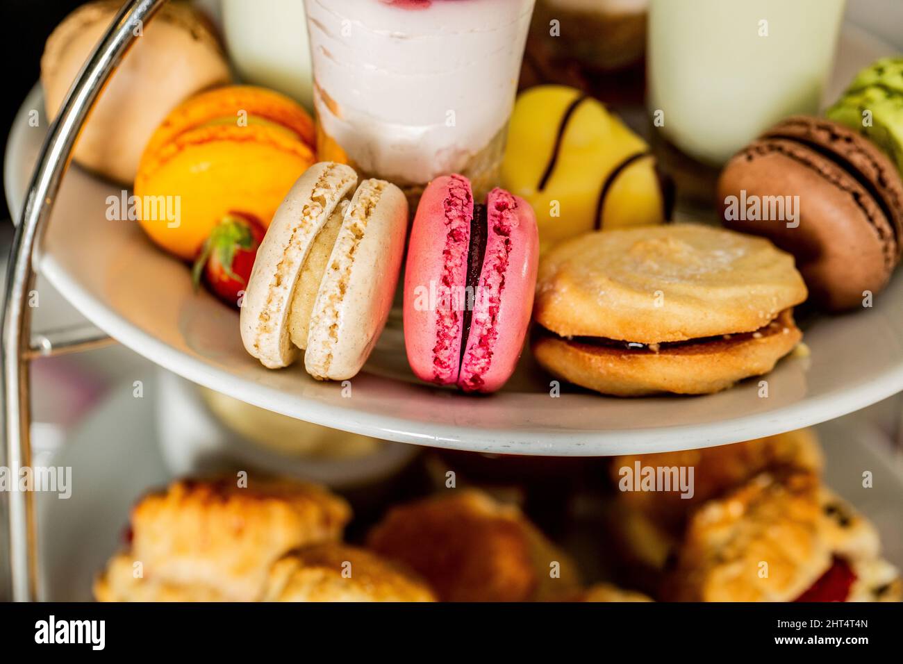 Table full of different appetizing desserts in the restaurant Stock ...