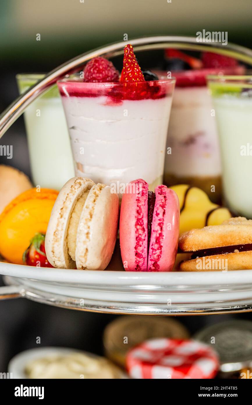 Table full of different appetizing desserts in the restaurant Stock ...