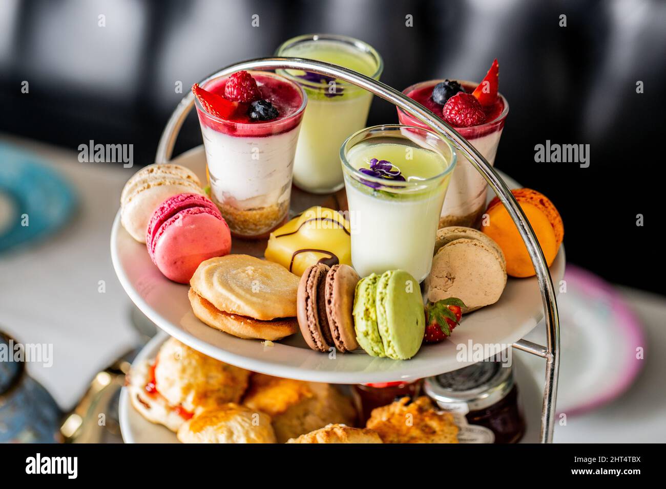 Table full of different appetizing desserts in the restaurant Stock ...