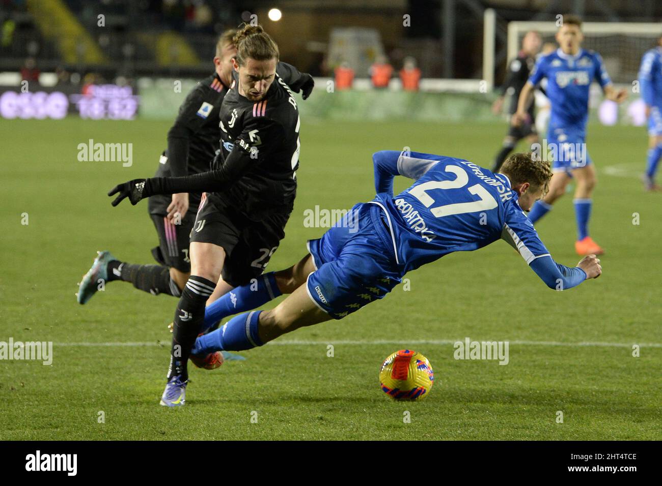 Adrien Rabiot of Juventus Szymon Zurkowski of Empoli during football ...