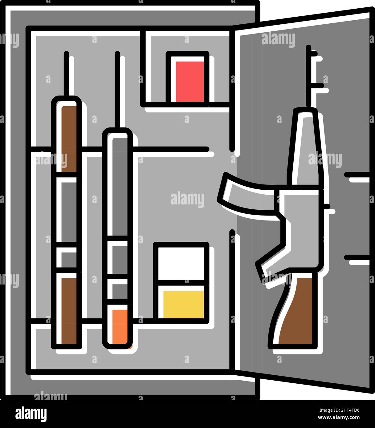 gun cabinet safe color icon vector illustration Stock Vector Image ...