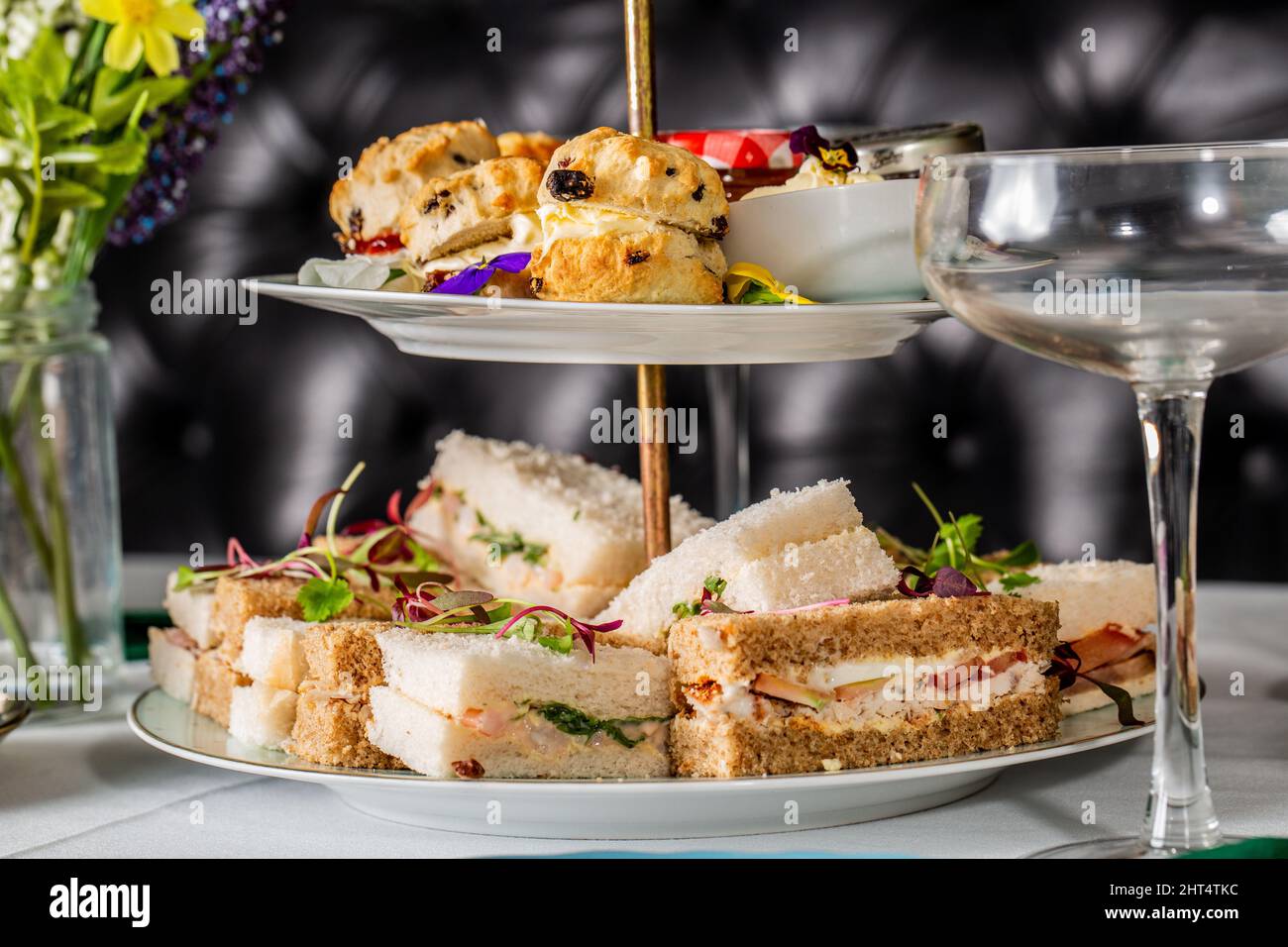 Fourchette table full of various snacks in the restaurant Stock Photo ...