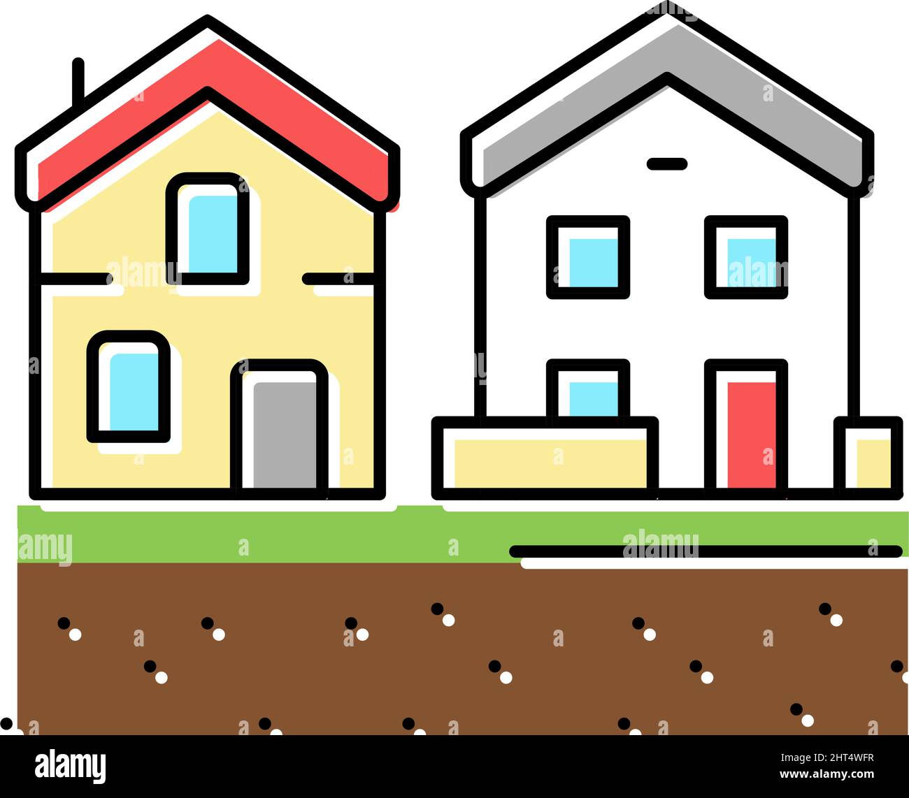 residential estate zone land color icon vector illustration Stock ...