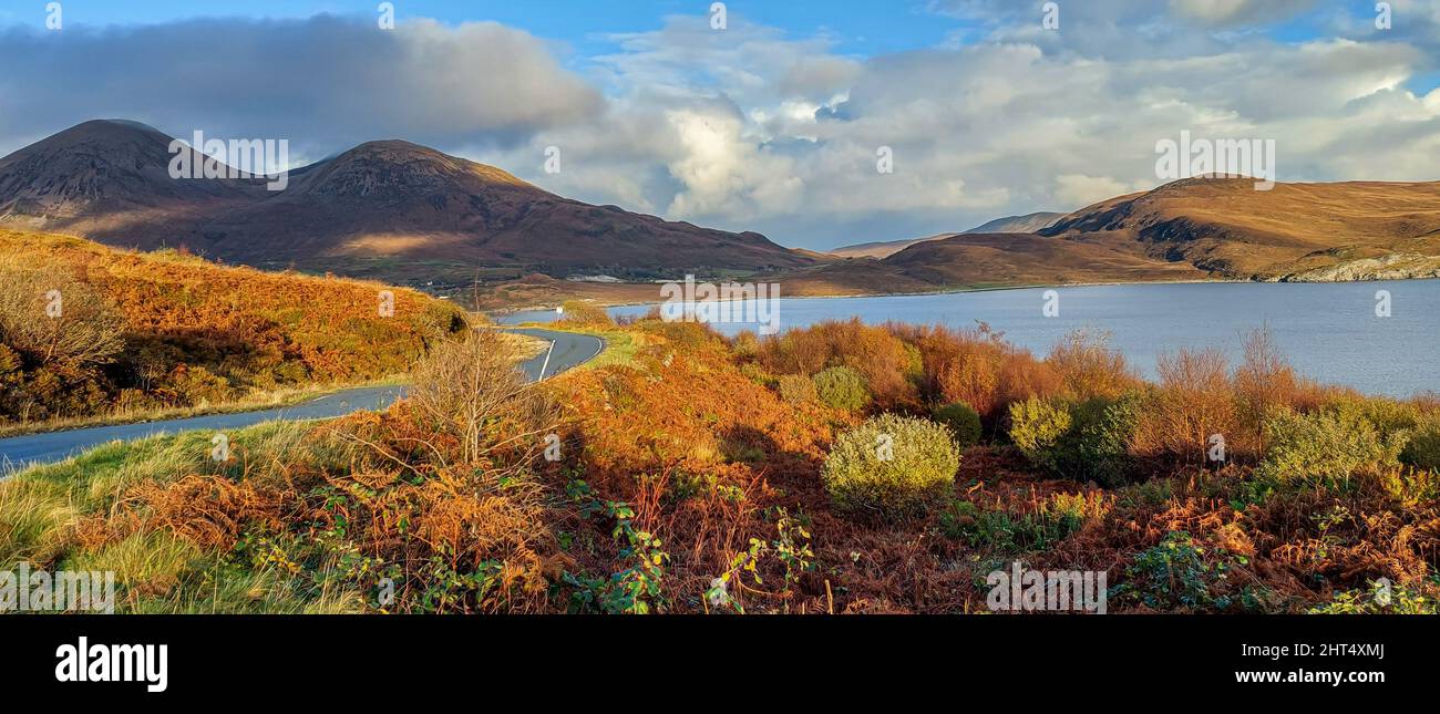 Beautiful shot of autumn landscape scenes in the Isle of Skye in ...