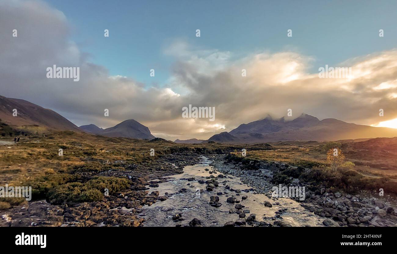 Beautiful autumn landscape scene in the Isle of Skye in Scotland Stock ...