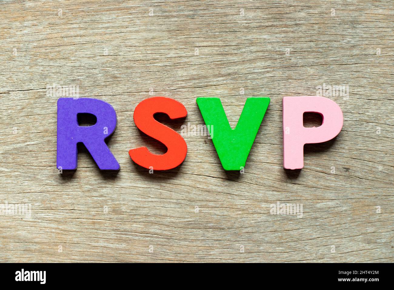 Color alphabet letter in word RSVP (Abbreviation of French word ...