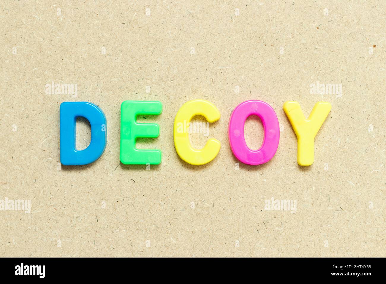 Color alphabet letter with word decoy on wood background Stock Photo ...