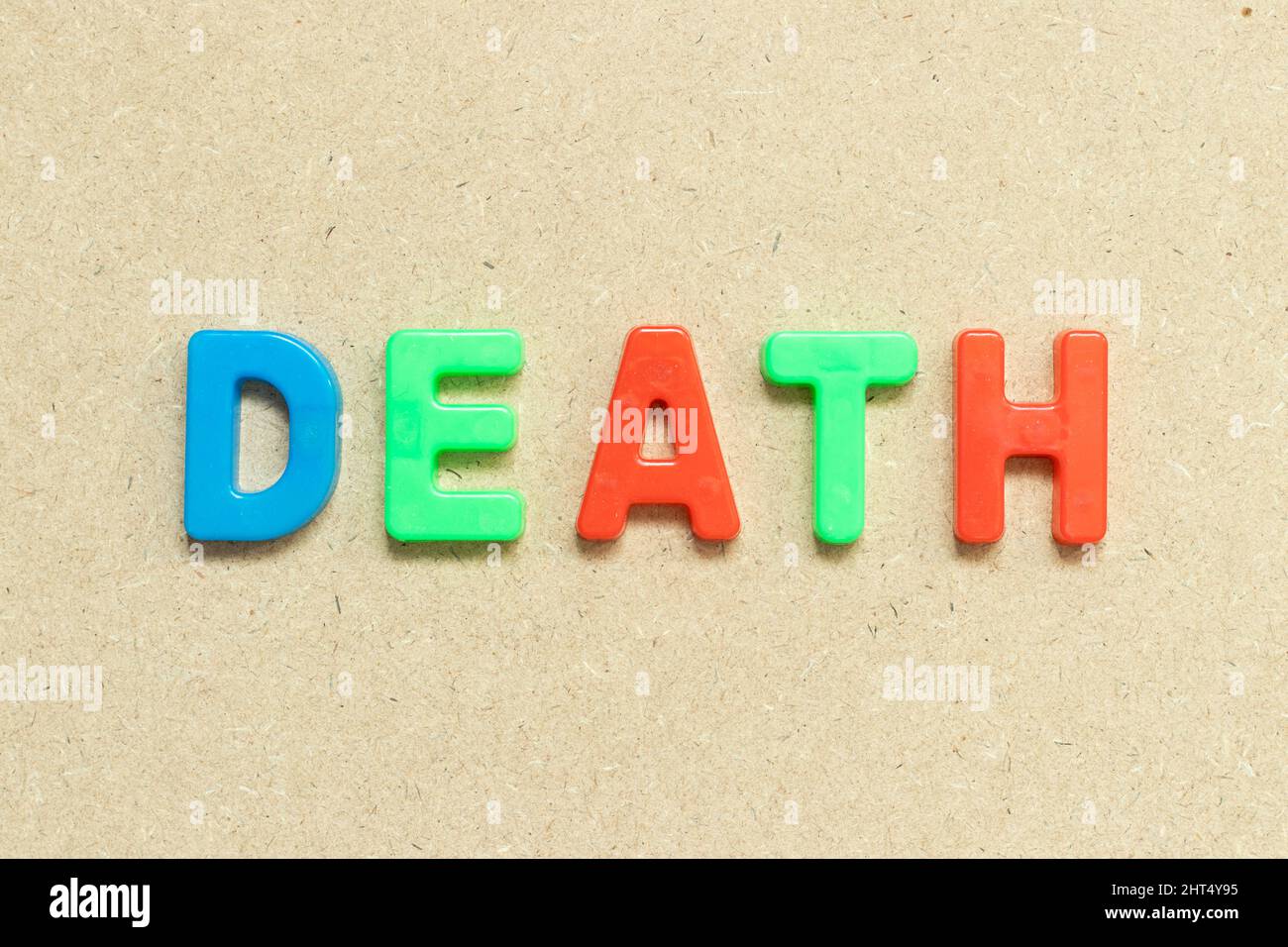 Color alphabet letter with word death on wood background Stock Photo ...