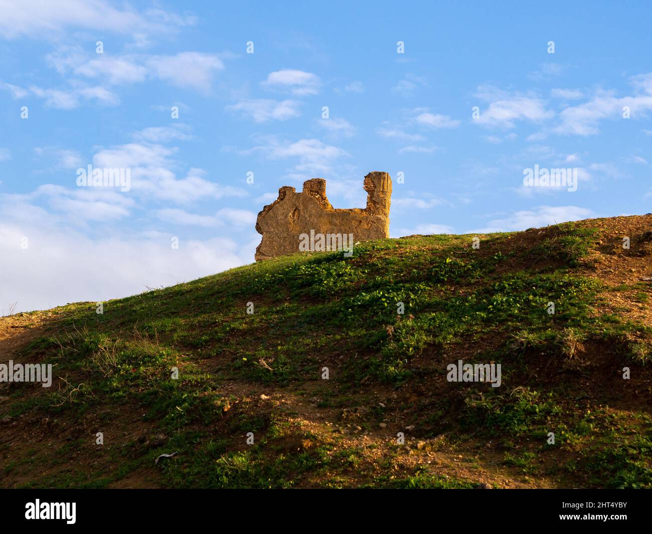 Ancient wall on a hill Stock Photo - Alamy