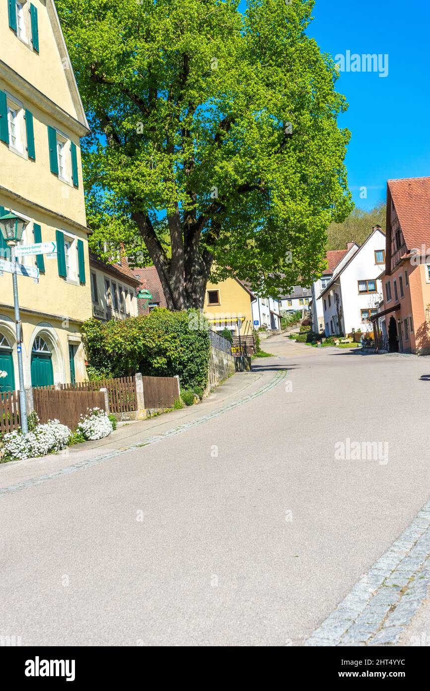 Typical medieval architecture of Rothenburg ob der Tauber town in ...