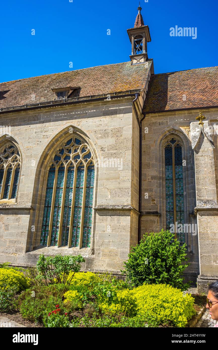 Vertical of the St. Wolfgang's Fortress Church in Rothenburg ob der ...
