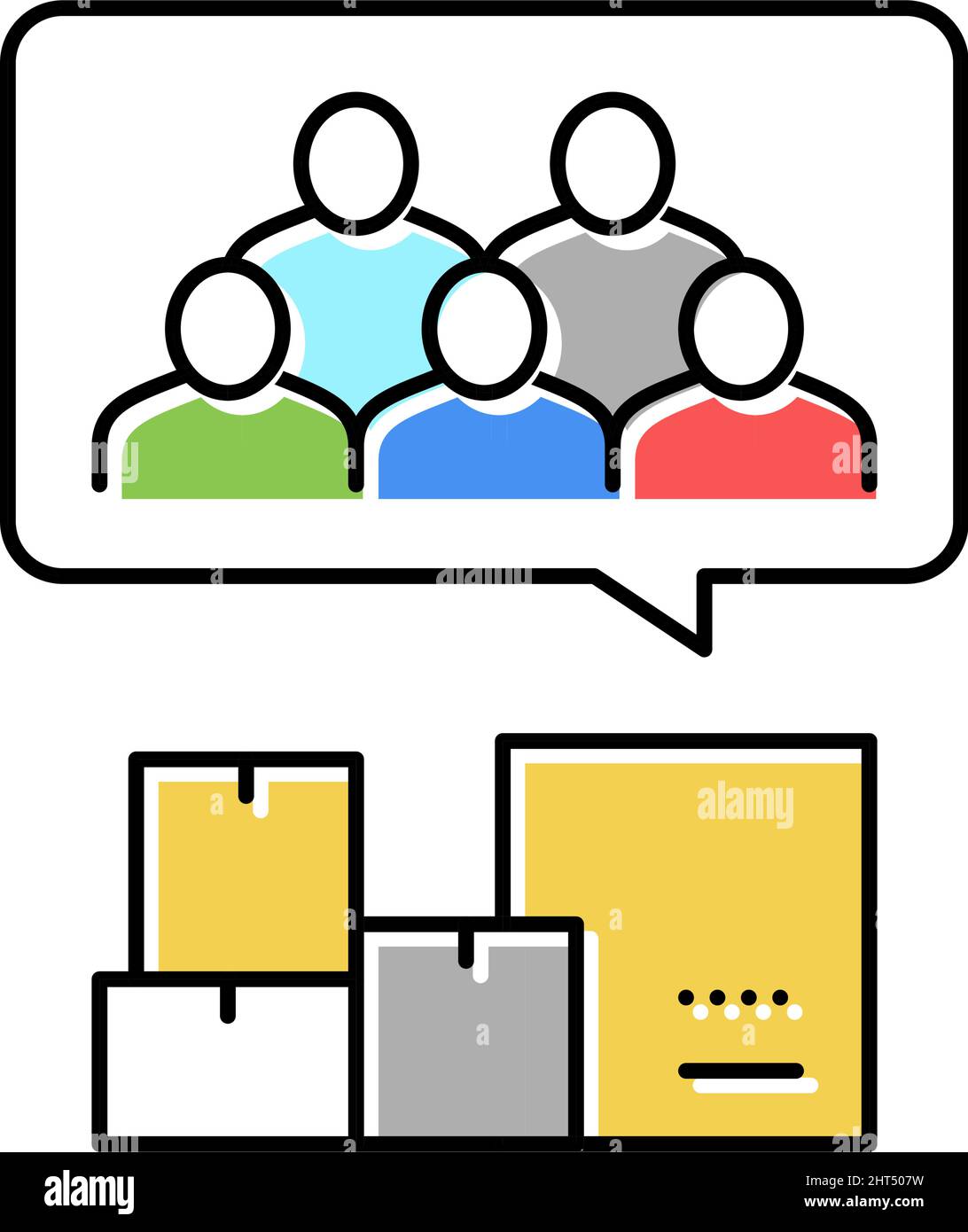 clients of logistics service color icon vector illustration Stock ...