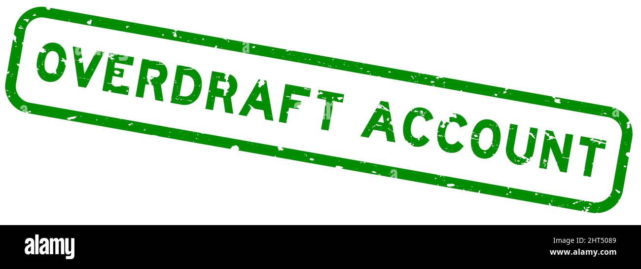 Grunge green overdraft account word square rubber seal stamp on white ...