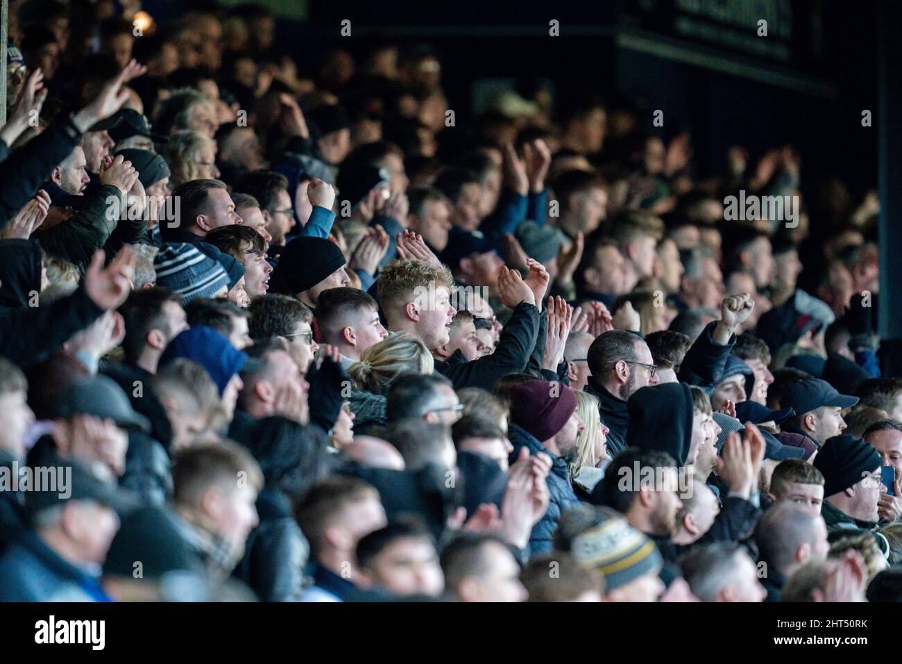 Derby Fans encouraging their players on Stock Photo - Alamy