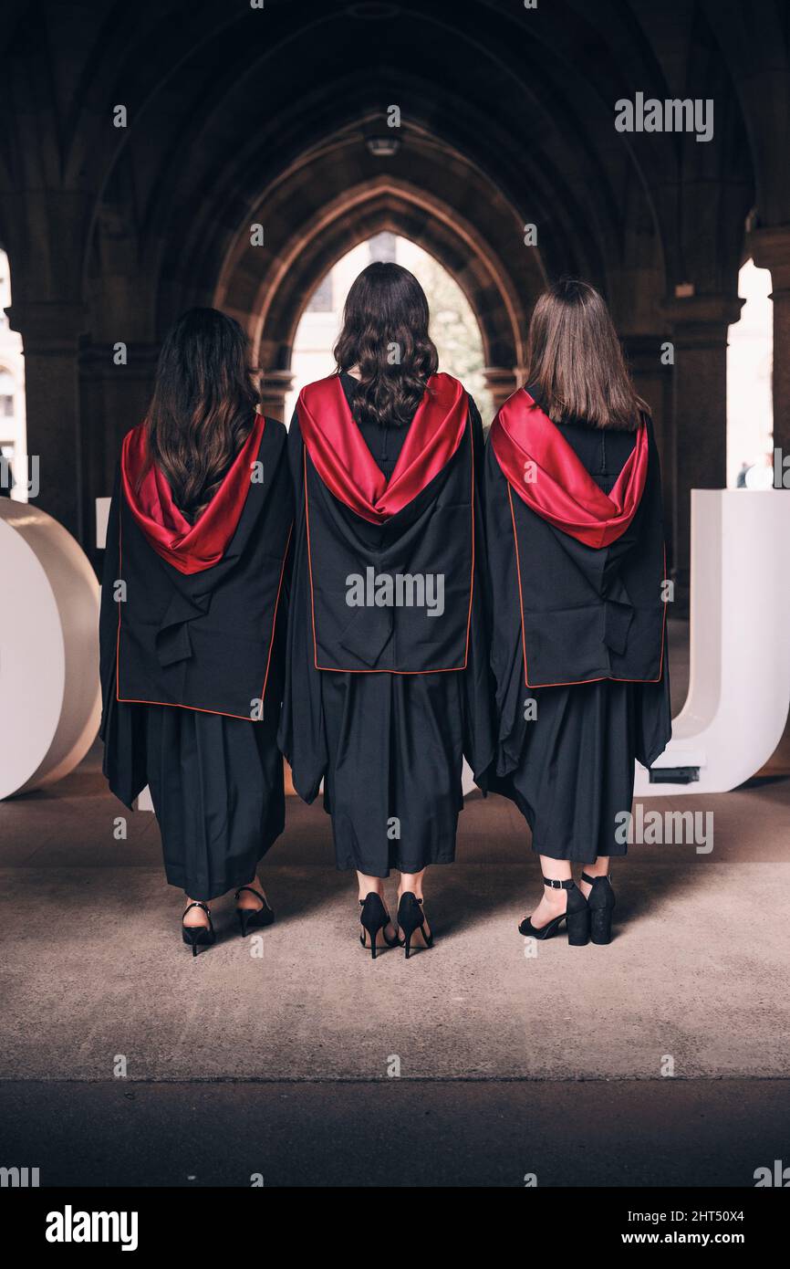Graduation gown from behind hi-res stock photography and images - Alamy
