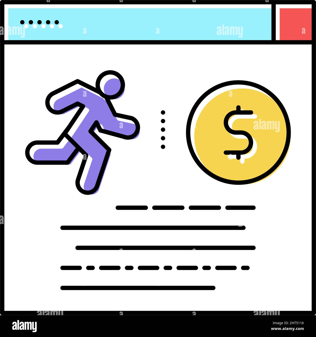 Runner money award color icon hi-res stock photography and images - Alamy