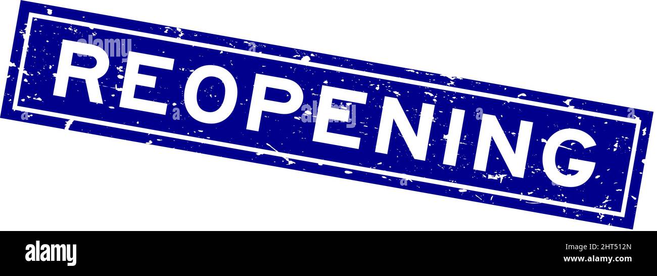 Grunge blue reopening word square rubber seal stamp on white background Stock Vector Image & Art ...