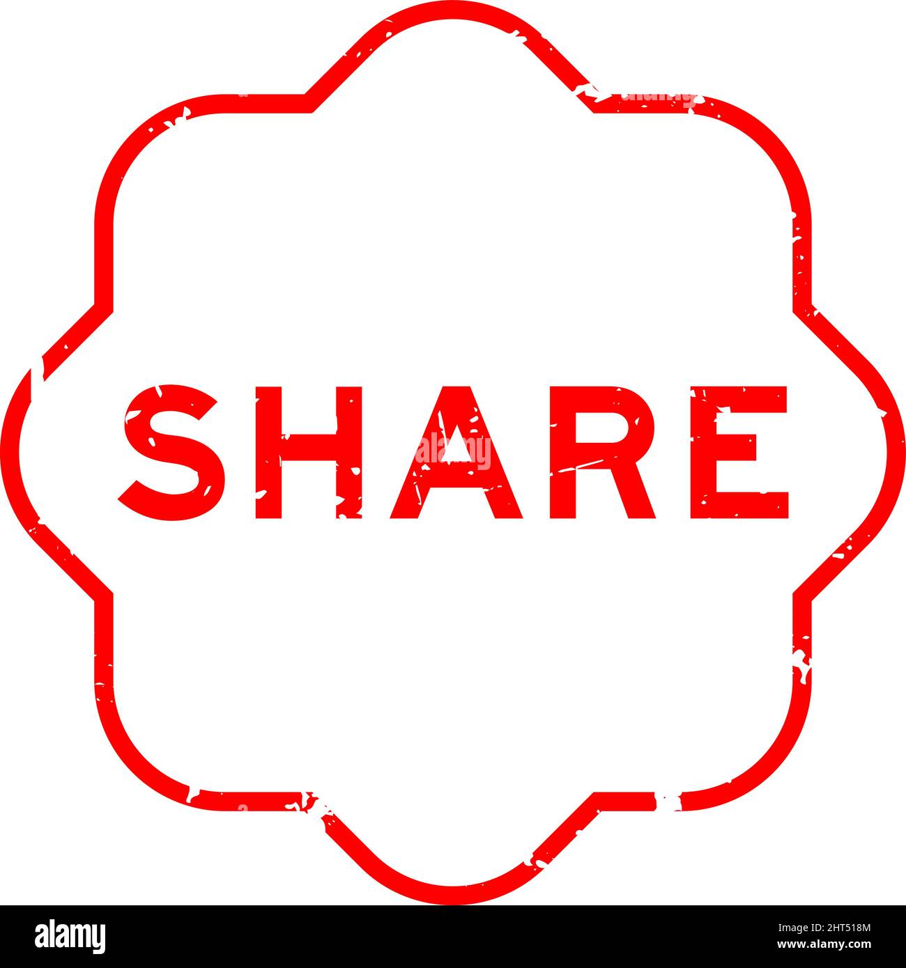 Grunge red share word rubber seal stamp on white background Stock ...