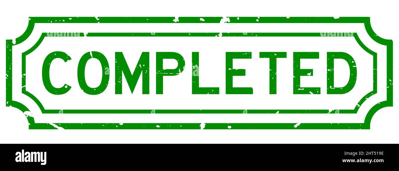 Grunge green completed word square rubber seal stamp on white background Stock Vector Image ...