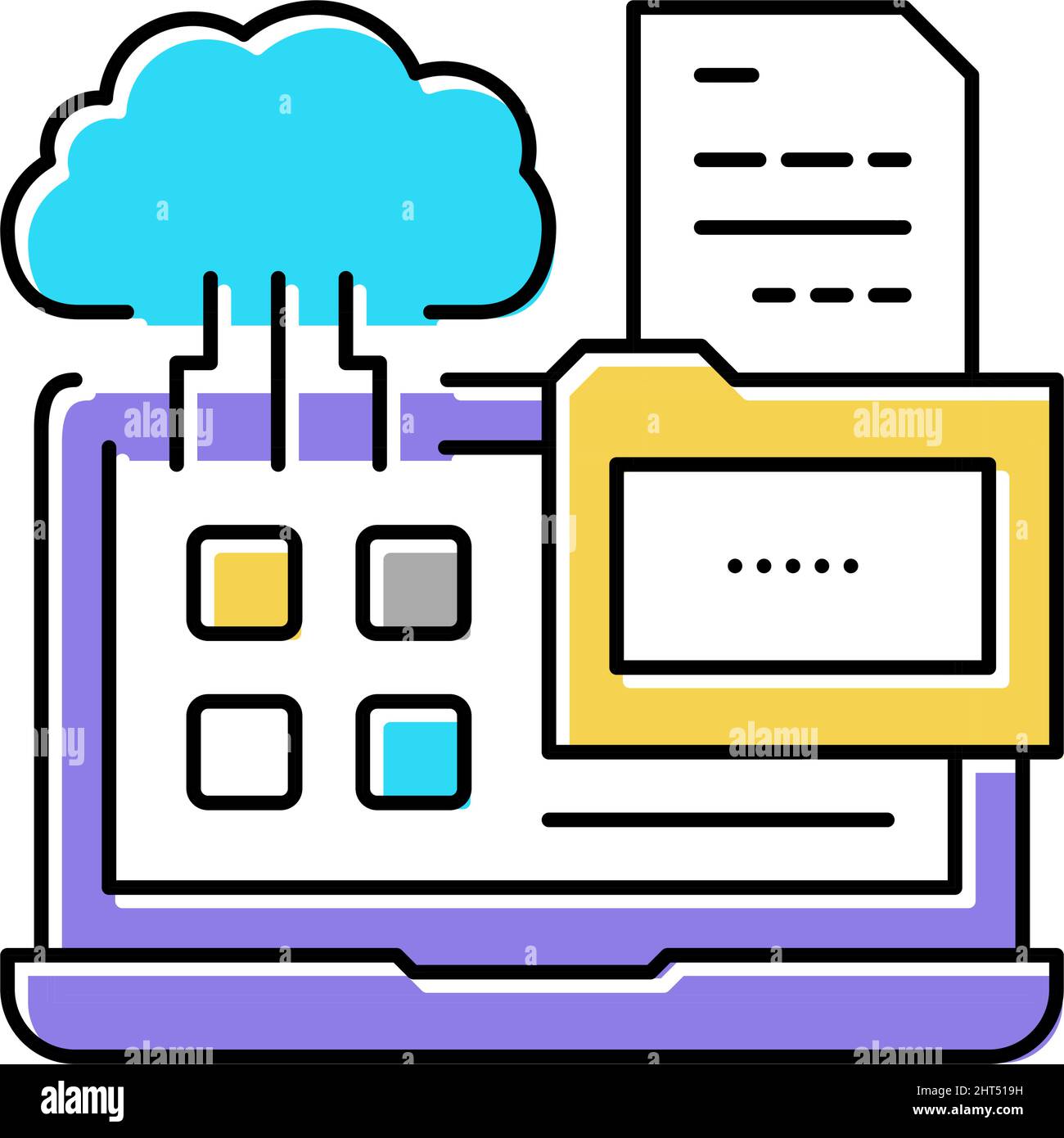management system color icon vector illustration Stock Vector Image ...