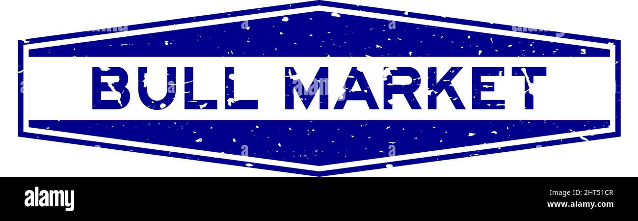 Grunge blue bull market word hexagon rubber seal stamp on white background Stock Vector Image ...