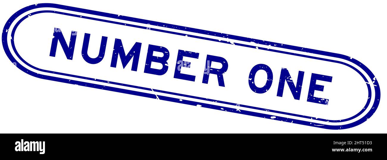 Grunge blue number one word rubber seal stamp on white background Stock ...
