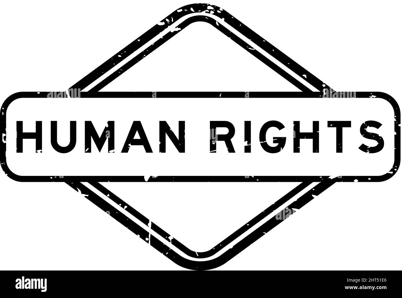 Grunge black human rights word rubber seal stamp on white background ...
